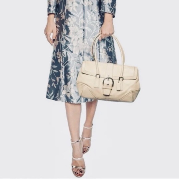 Coach | Bags | Vintage Coach White Leather Satchel With Elegant Silver ...